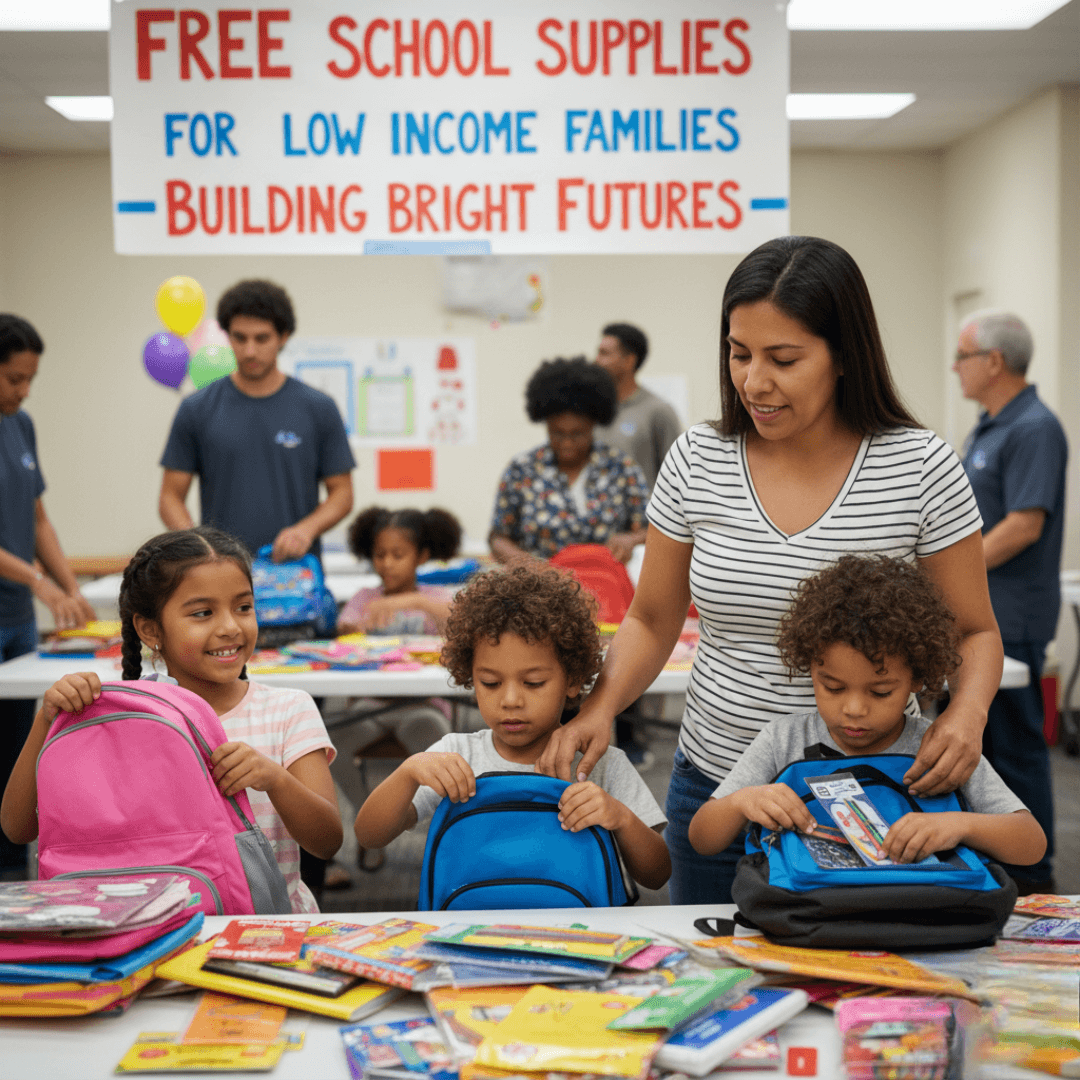 Free school supplies for low income families: Get backpacks.